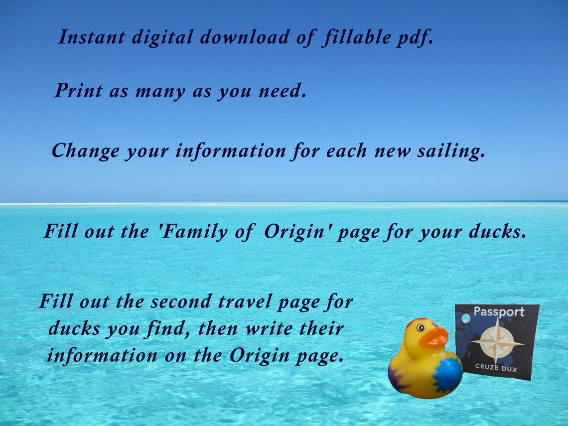 The Perfect Cruise Ducks Passport for Adventurous Ducks! Unlimited ...