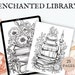 Cozy Coloring, Stress Relief, Cute Coloring Book, Enchanted Library ...