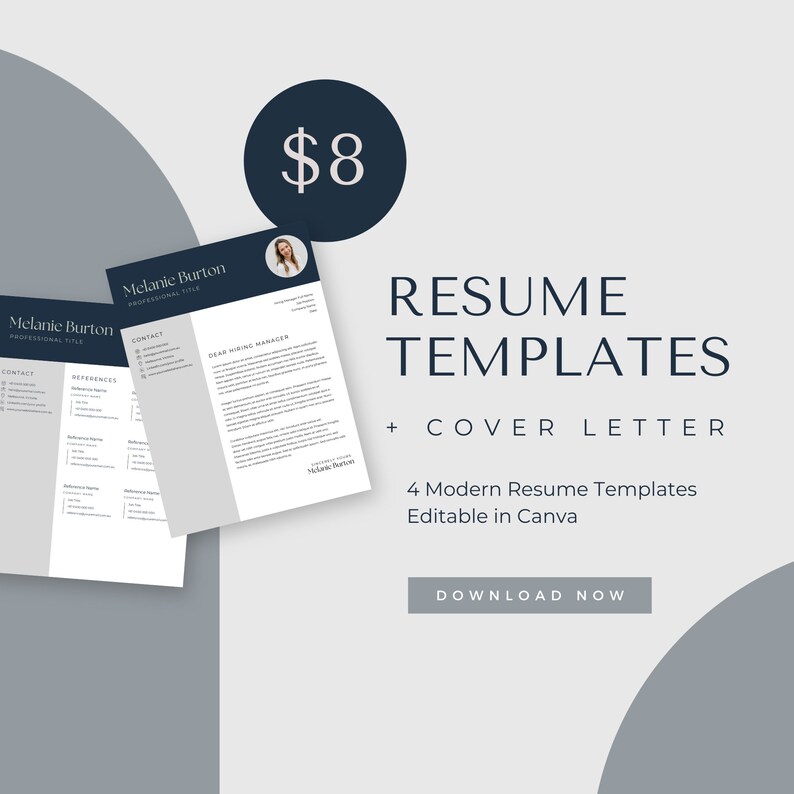Canva Resume Template | Editable Resume Template | Minimalist Resume ...
