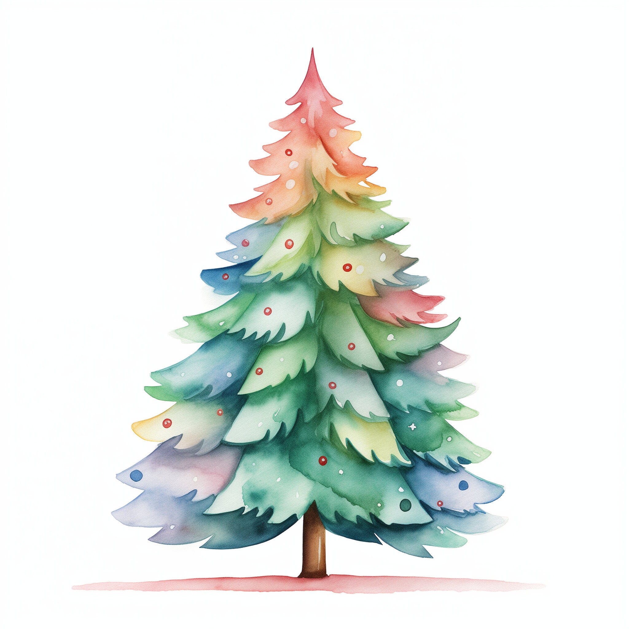 Watercolor Christmas Clipart Watercolor Clipart Christmas Tree Winter ...