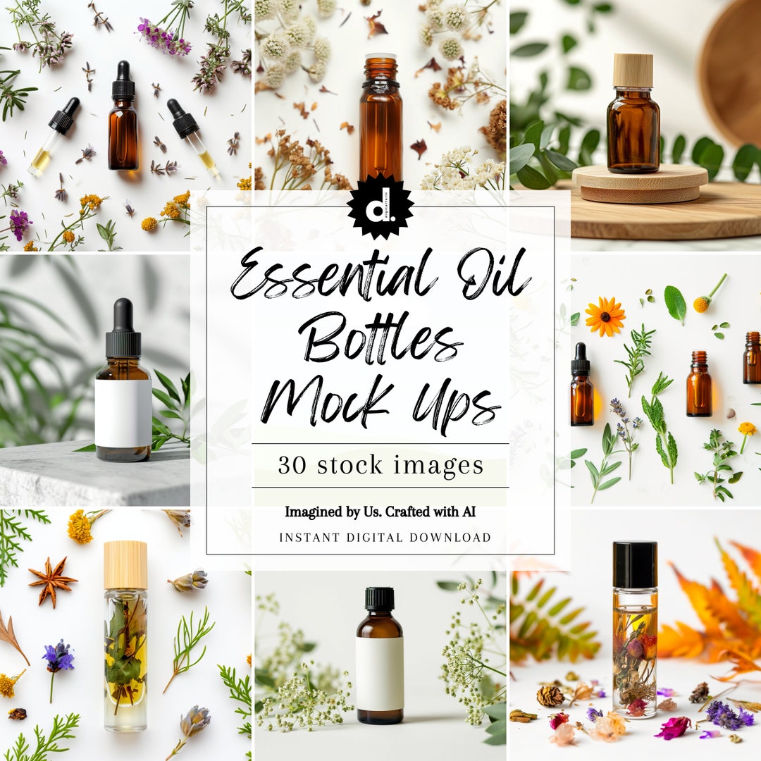Essential Oil Bottles Image Mock up Bundle, Aromatherapy Essential Oil ...