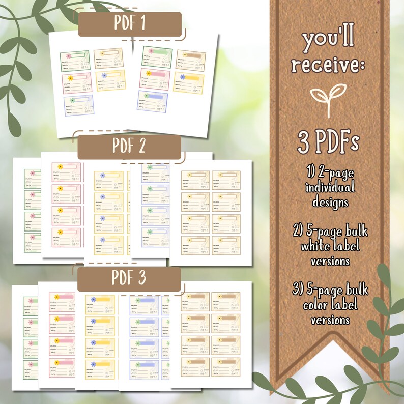 Printable Garden Tags for Home Gardeners, Simple Design, Fillable Plant ...