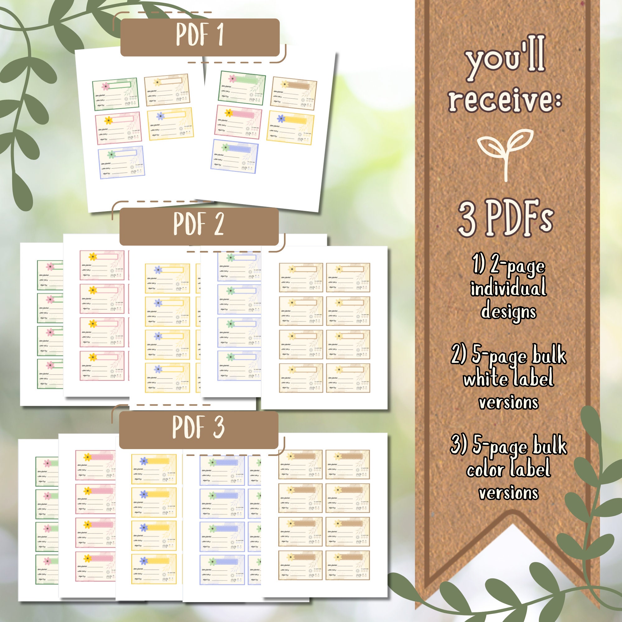 Printable Garden Tags for Home Gardeners, Simple Design, Fillable Plant ...