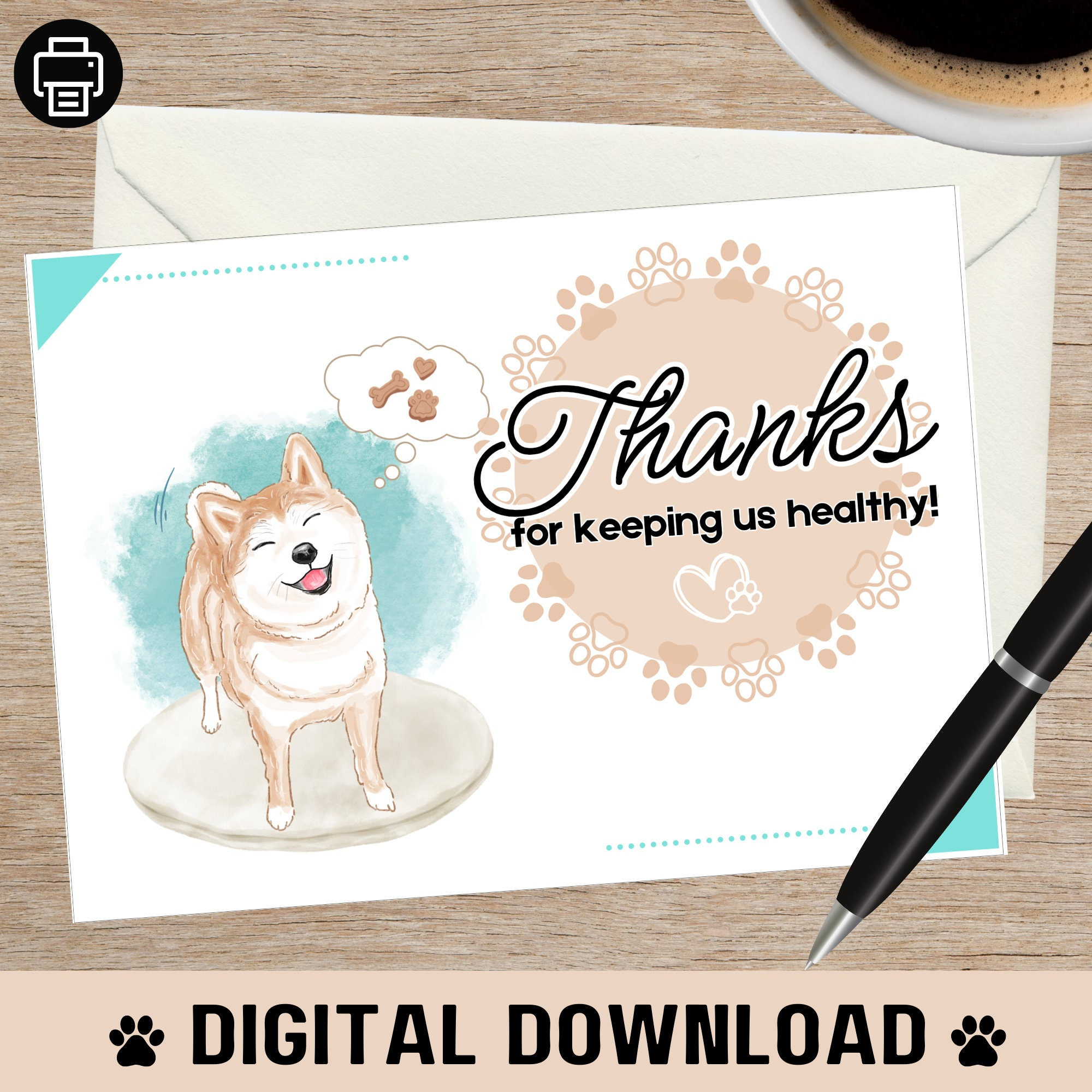 Thank You Card Printable for Veterinarians and Animal Caregivers ...