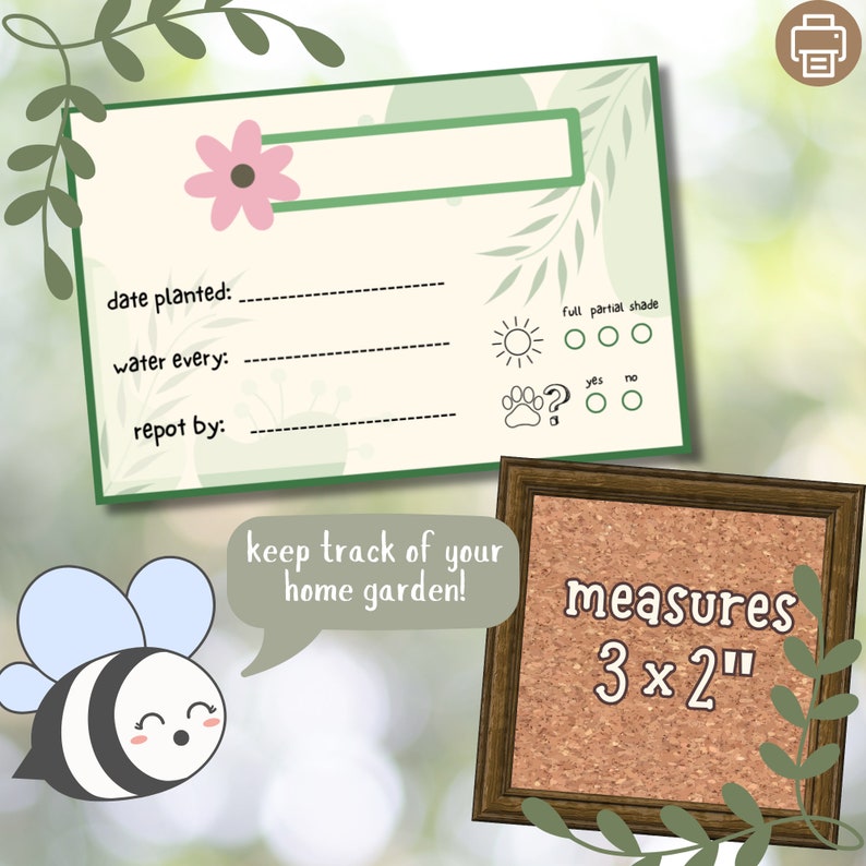 Printable Garden Tags for Home Gardeners, Simple Design, Fillable Plant ...