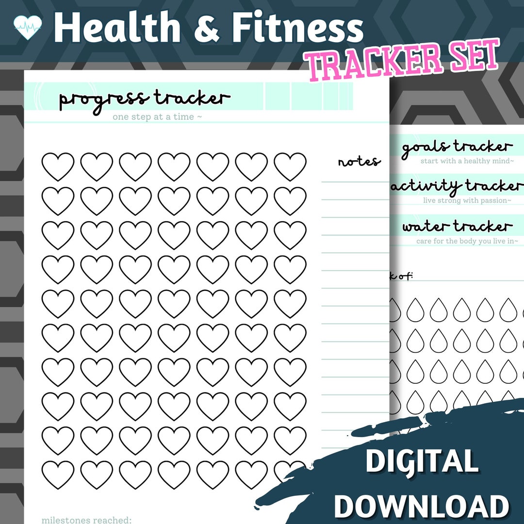 Health & Fitness Tracker Printable Bundle for a Healthy Lifestyle ...
