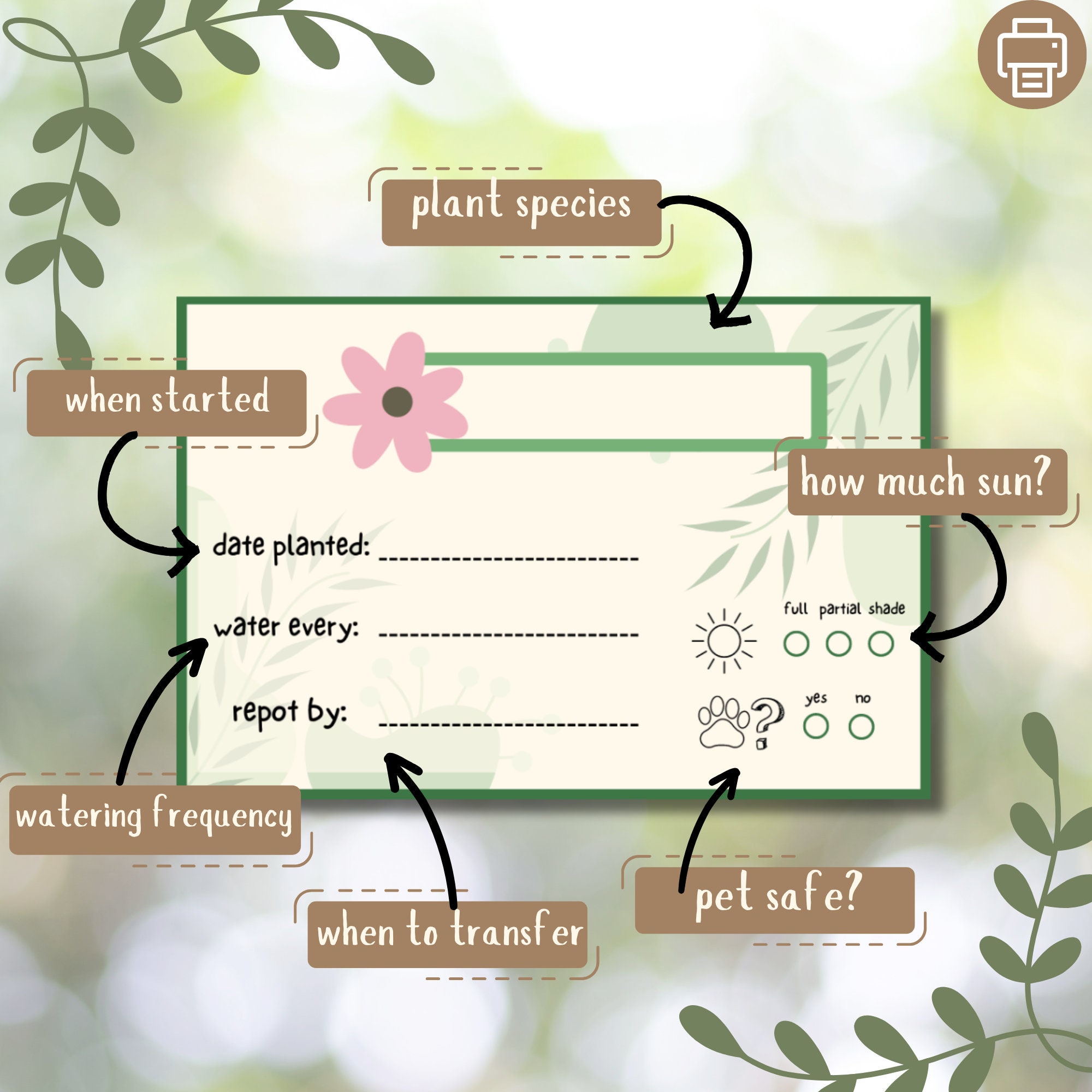 Printable Garden Tags for Home Gardeners, Simple Design, Fillable Plant ...