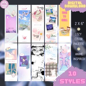 Anime Aesthetic Printable Bookmarks for Manga Readers and Book Lovers ...