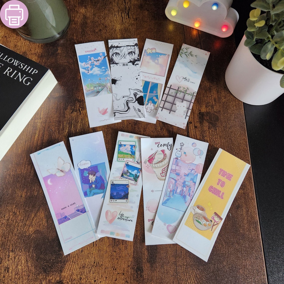 Anime Aesthetic Printable Bookmarks for Manga Readers and Book Lovers ...