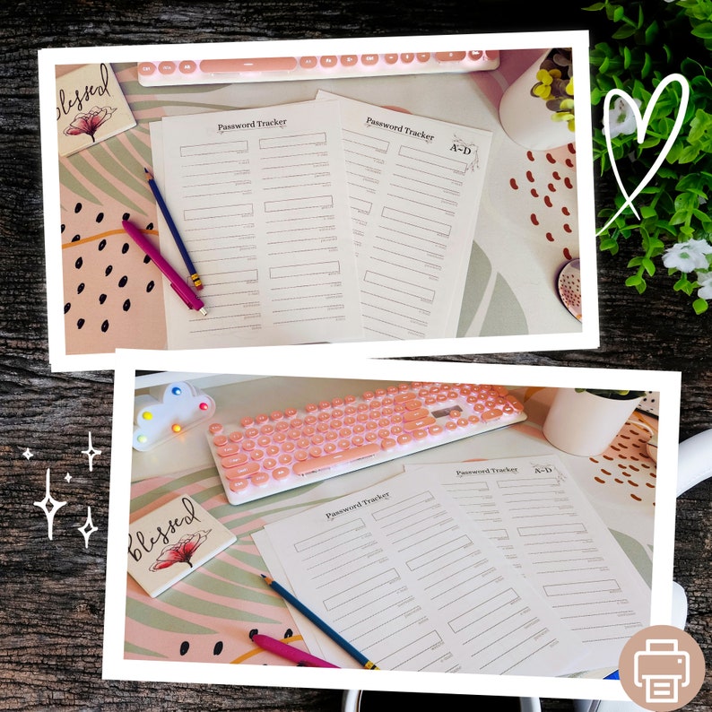 Password Tracker Printable for Organizers and Record Keepers, Simple ...