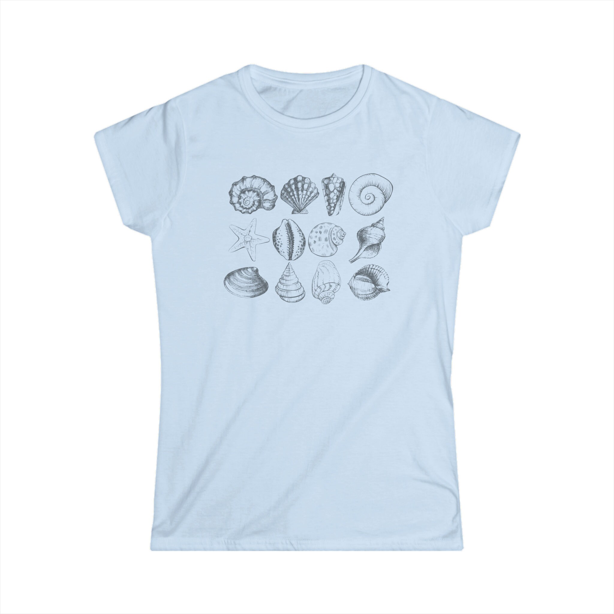 Shells Graphic Women's Tee, Beach Themed T-shirt, Gift for Beach ...