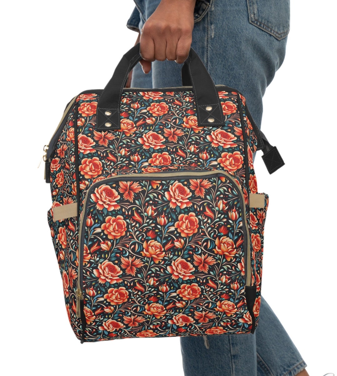 Festive Floral Multifunction Diaper Backpack, Cinco De Mayo Gift ...