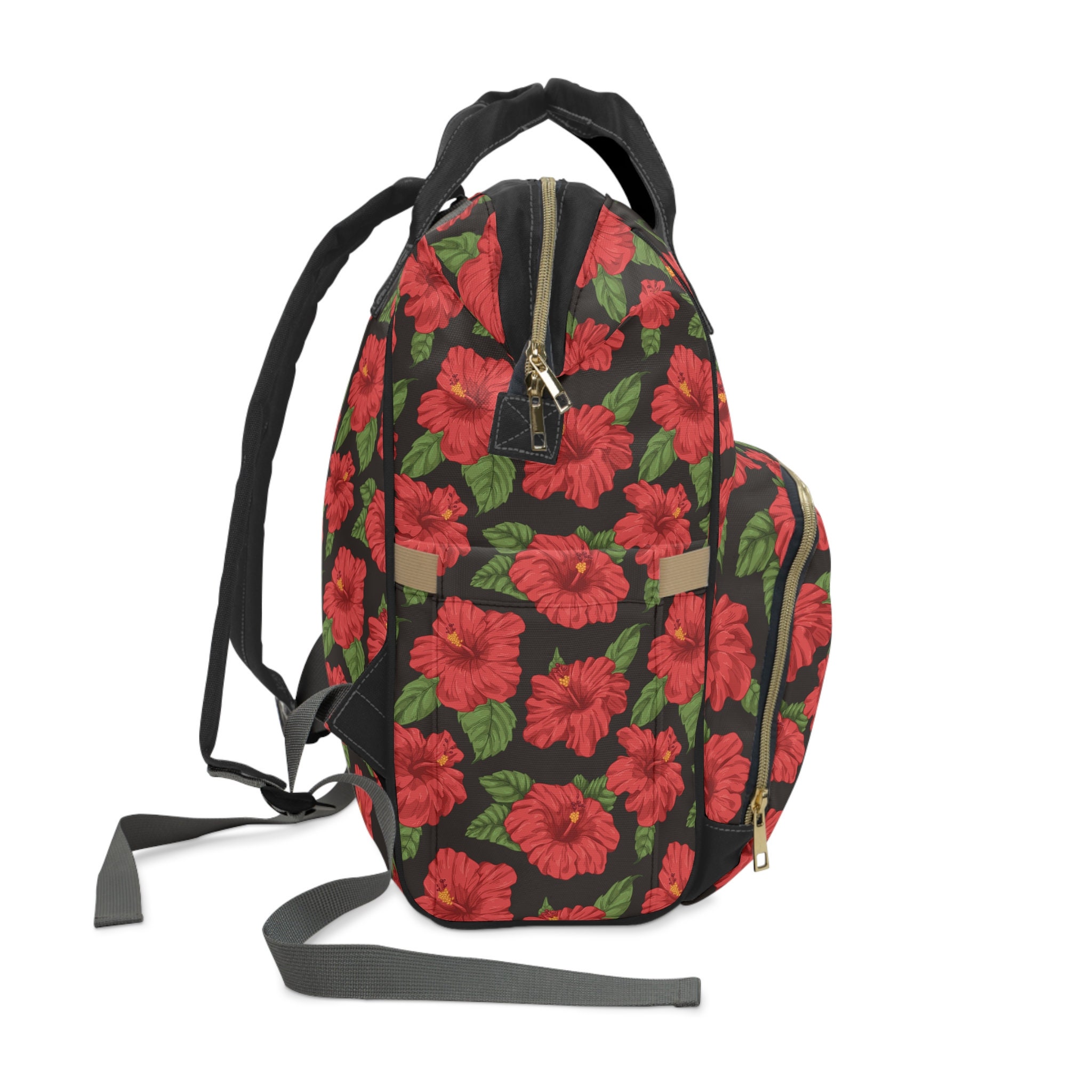 Hibiscus Flower Multifunctional Diaper Backpack, Tropical Flowers ...