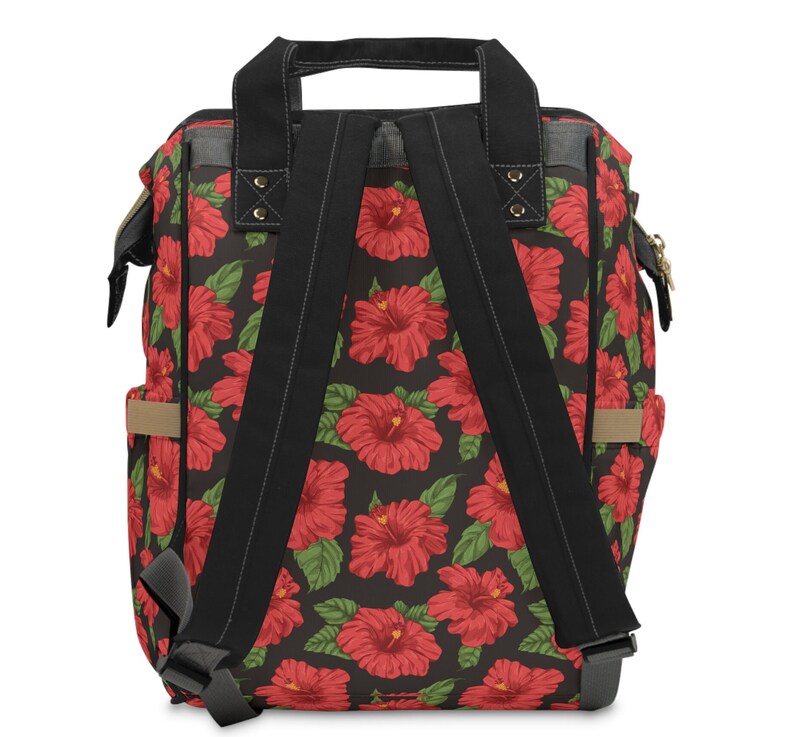 Hibiscus Flower Multifunctional Diaper Backpack, Tropical Flowers ...