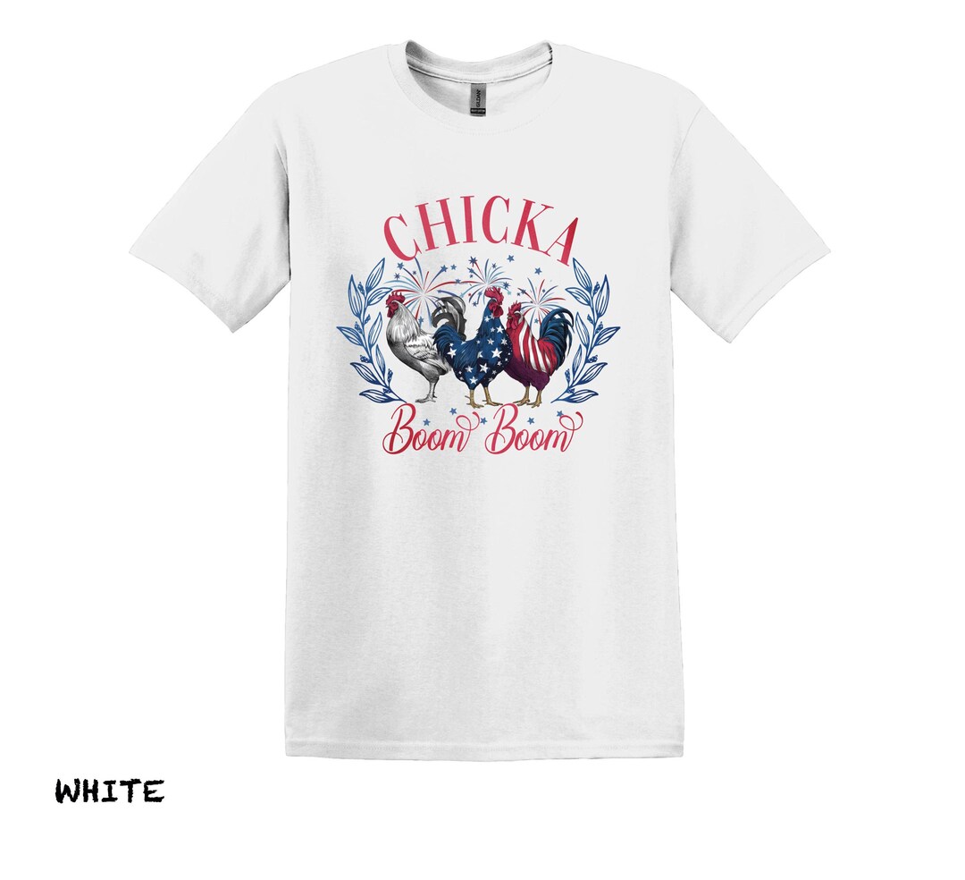 Chicka Boom Patriotic Rooster Shirt, 4th of July American Outfit - Etsy