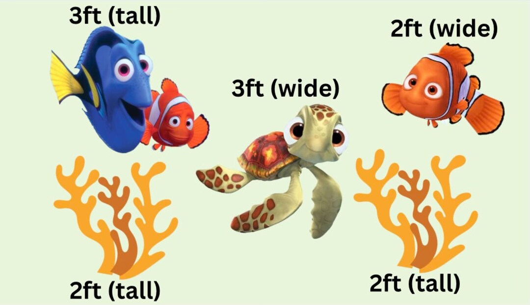 Nemo Props Backdrop Decor Coroplast Cutouts Birthday NO Stands Included ...