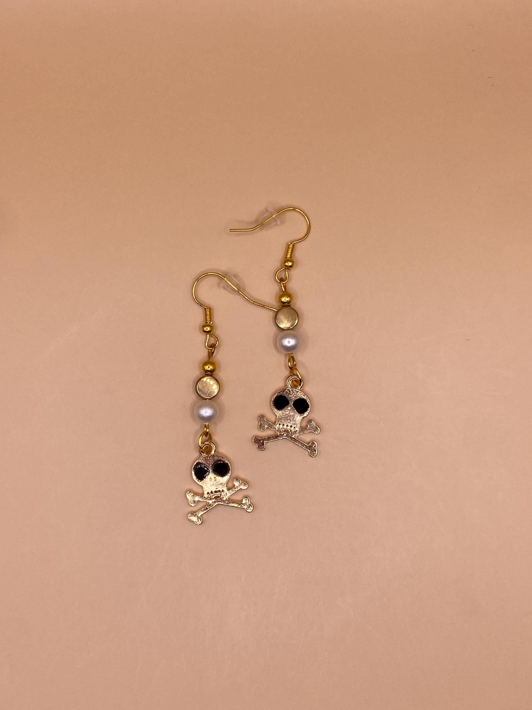 Gold Skull Dangle Earrings - Etsy