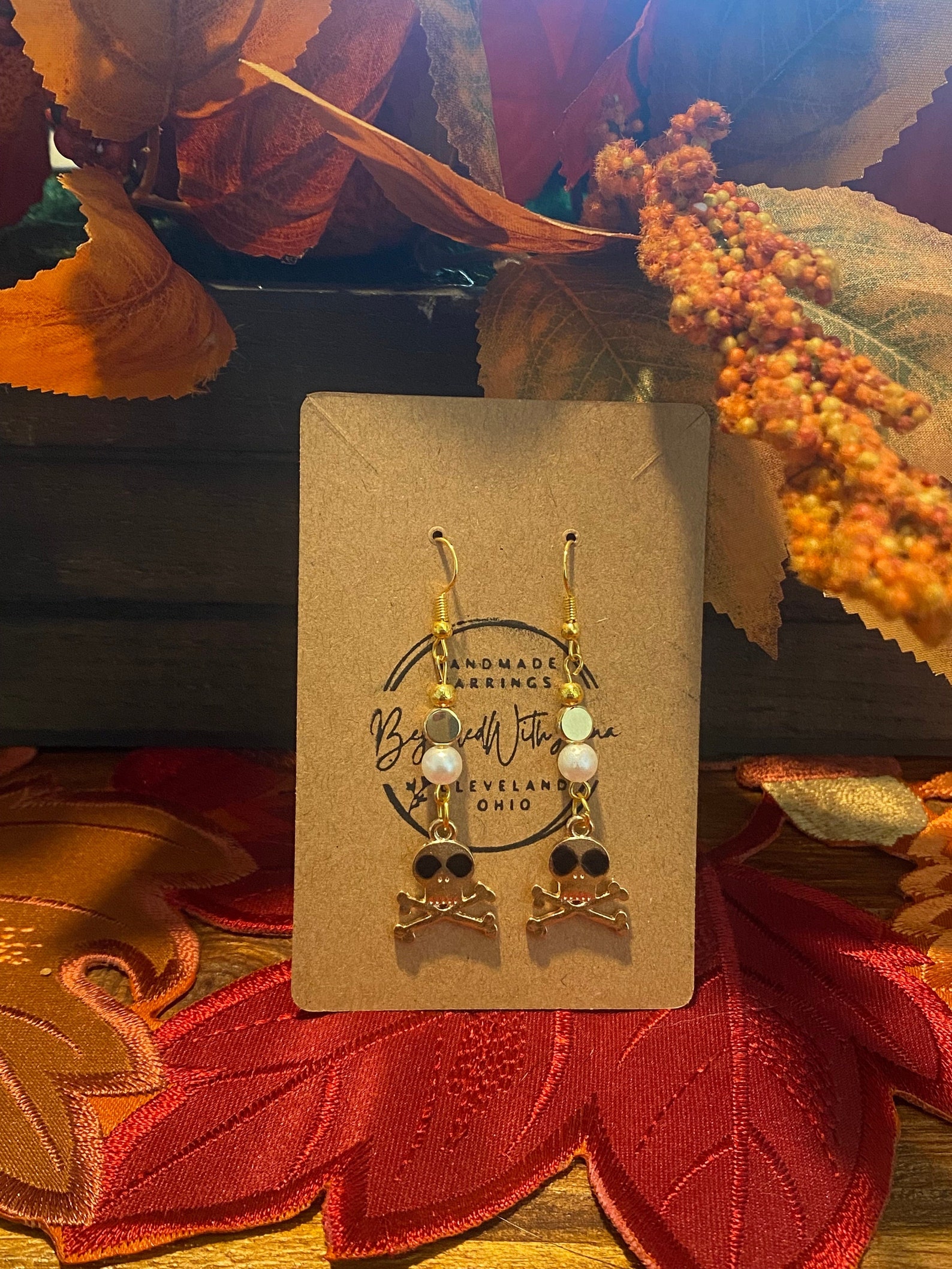 Gold Skull Dangle Earrings - Etsy