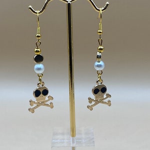 Gold Skull Dangle Earrings - Etsy