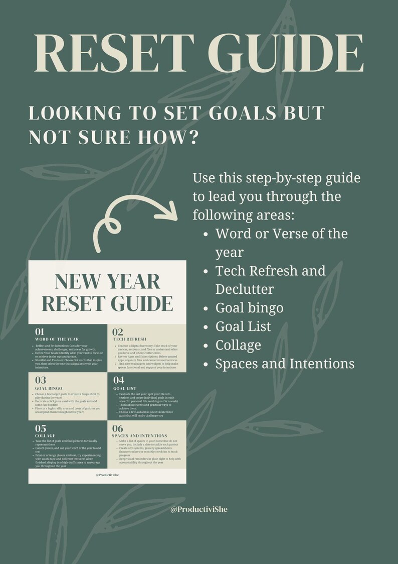 New Year Reset Guide - Etsy