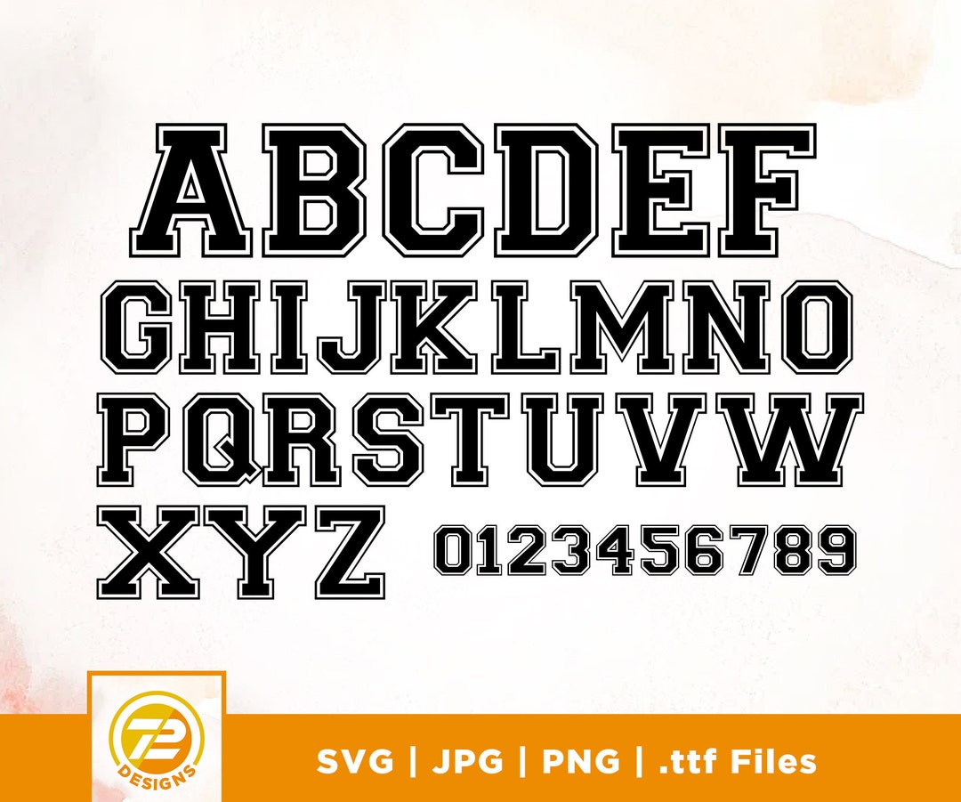 Varsity Font Svg Block Font Svg College Font University - Etsy