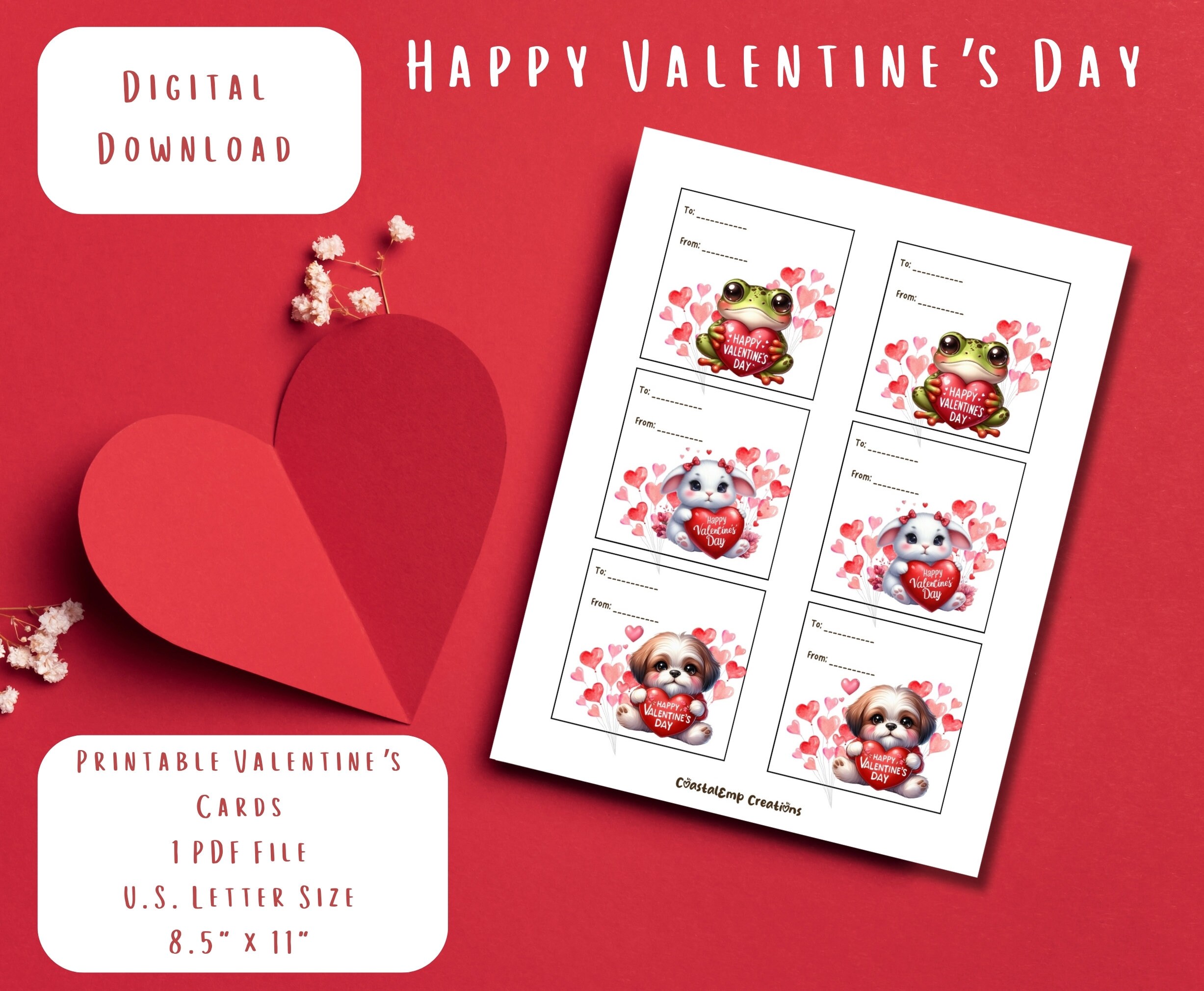Printable Valentine's Day Cards, Printable Valentine Cards, Printable ...