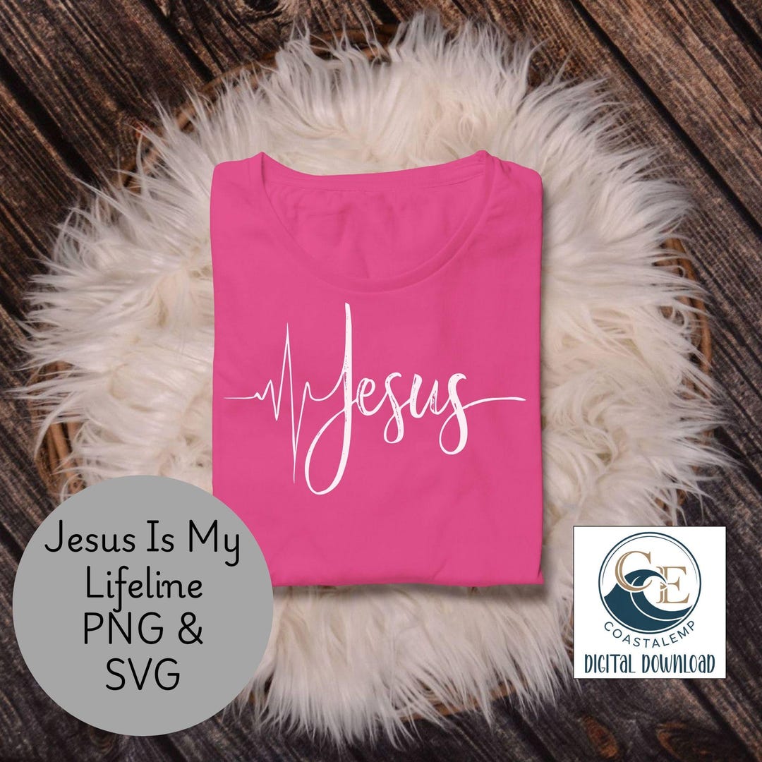 Jesus Lifeline Heartbeat Cross SVG PNG, Christian Faith Clipart ...
