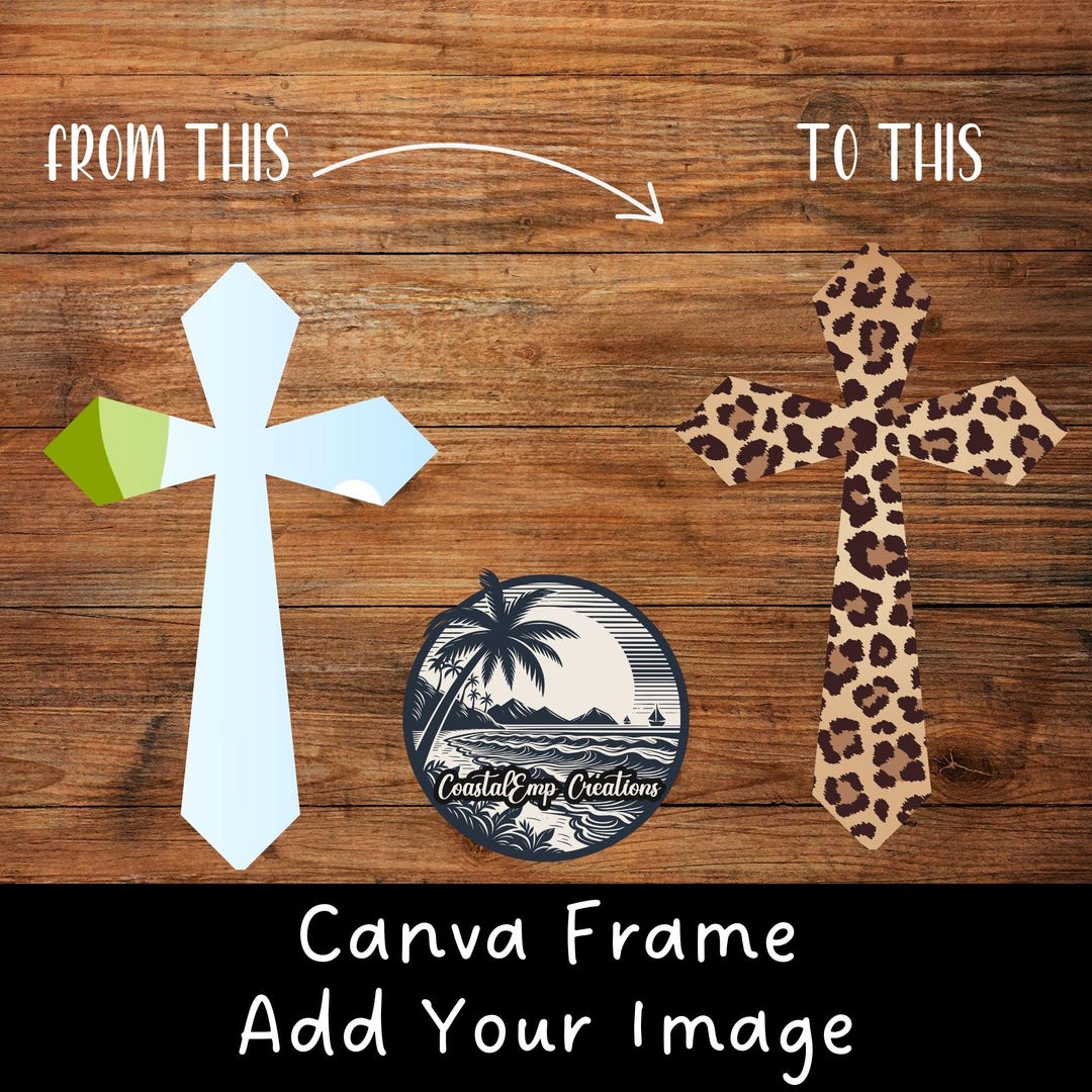 10 Cross Canva Frame Template Bundle Set #2 Digital Download Editable ...