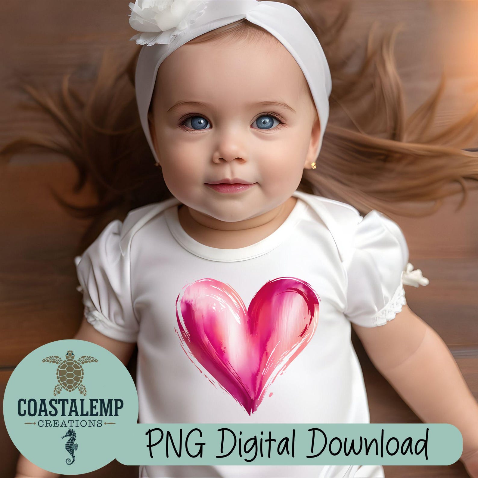 Watercolor Valentines Day Heart PNG Pink and Red Hand-painted Digital ...