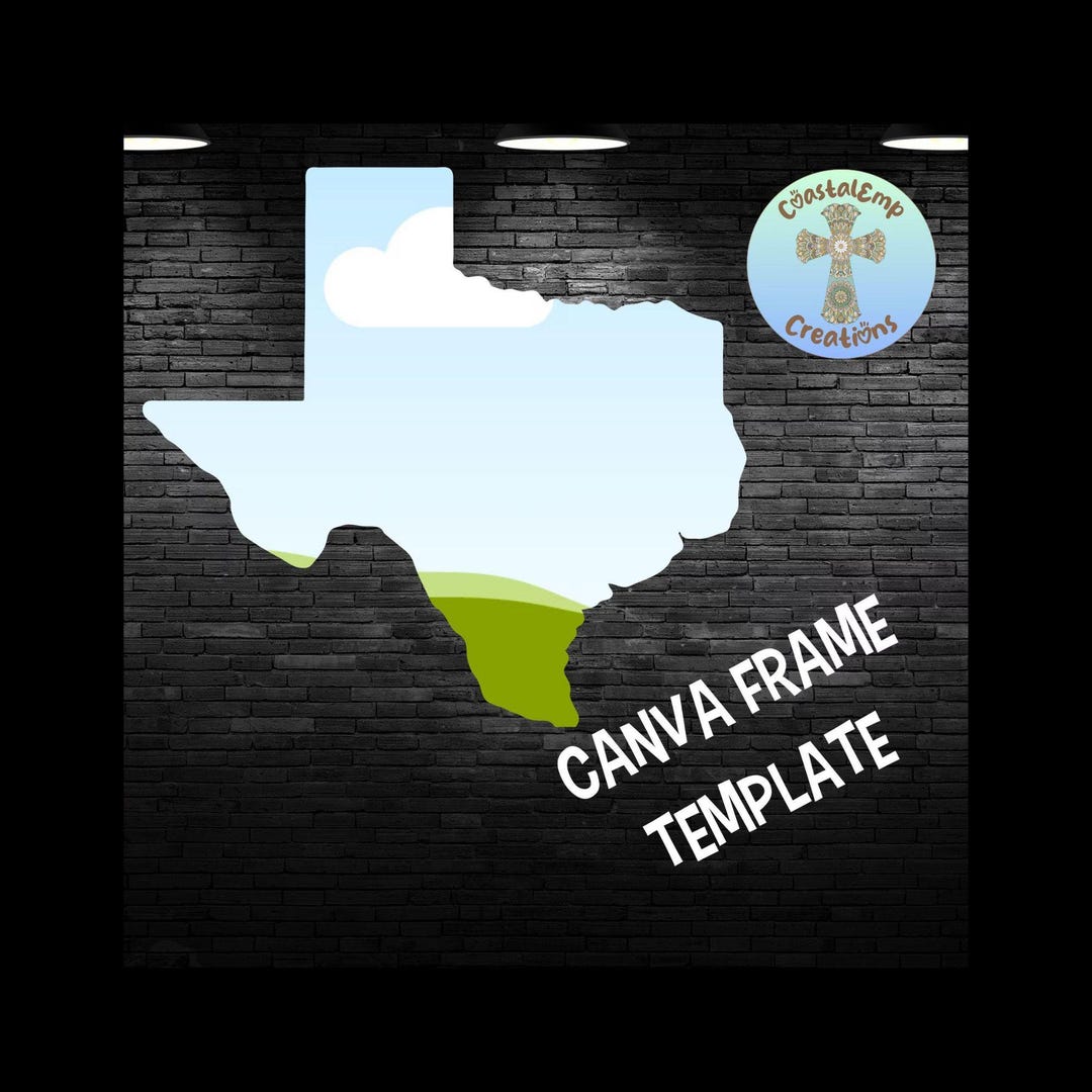 Texas Shape Canva Frame PDF, Editable State Outline Template, Drag and ...