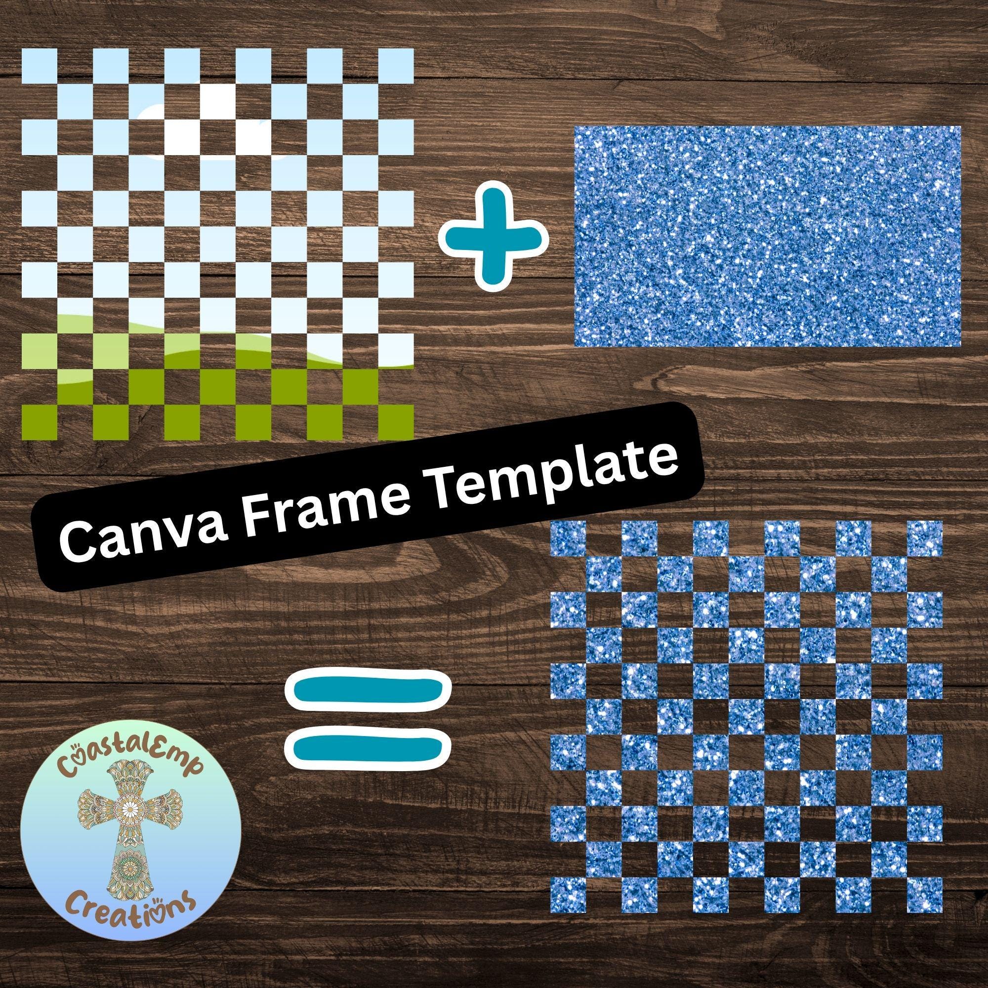 Checkerboard Canva Frame Template, Aesthetic Digital Frame Overlay PNG ...