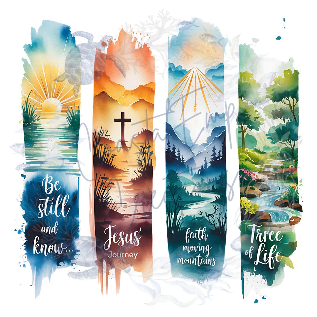 Christian Watercolor Brush Stroke PNG Faith Bible Verse Digital ...