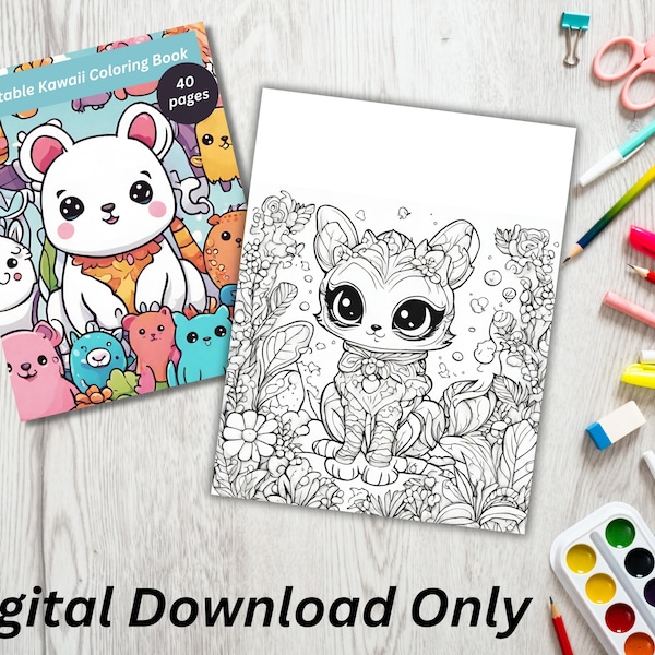 Kawaii Printable Coloring Book Cute Kawaii Style Kids Coloring Pages ...
