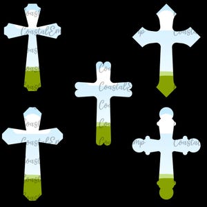 Cross Canva Frame Template Bundle, Editable Religious Shapes PDF, Drag ...