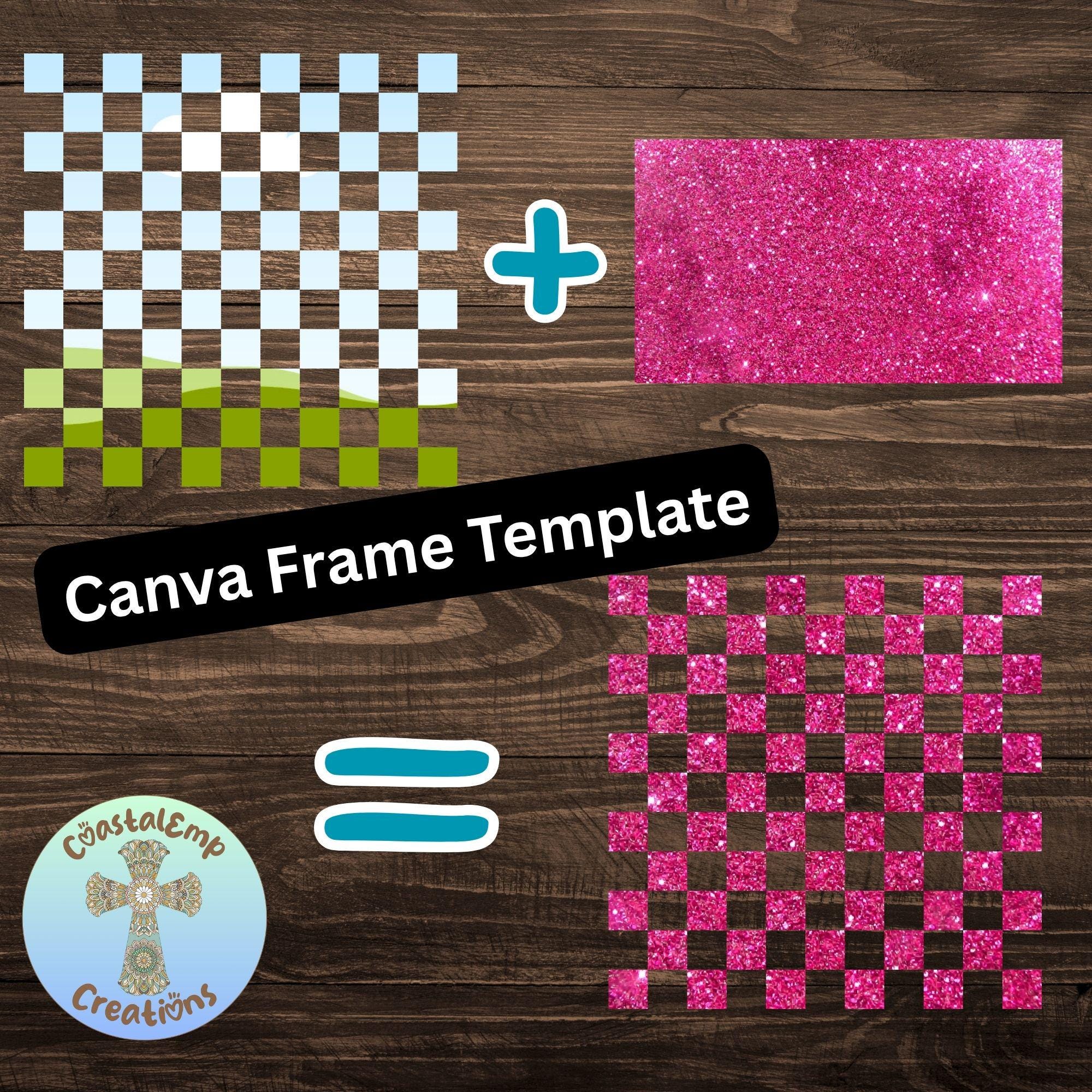 Checkerboard Canva Frame Template, Digital Frame Overlay, Aesthetic ...