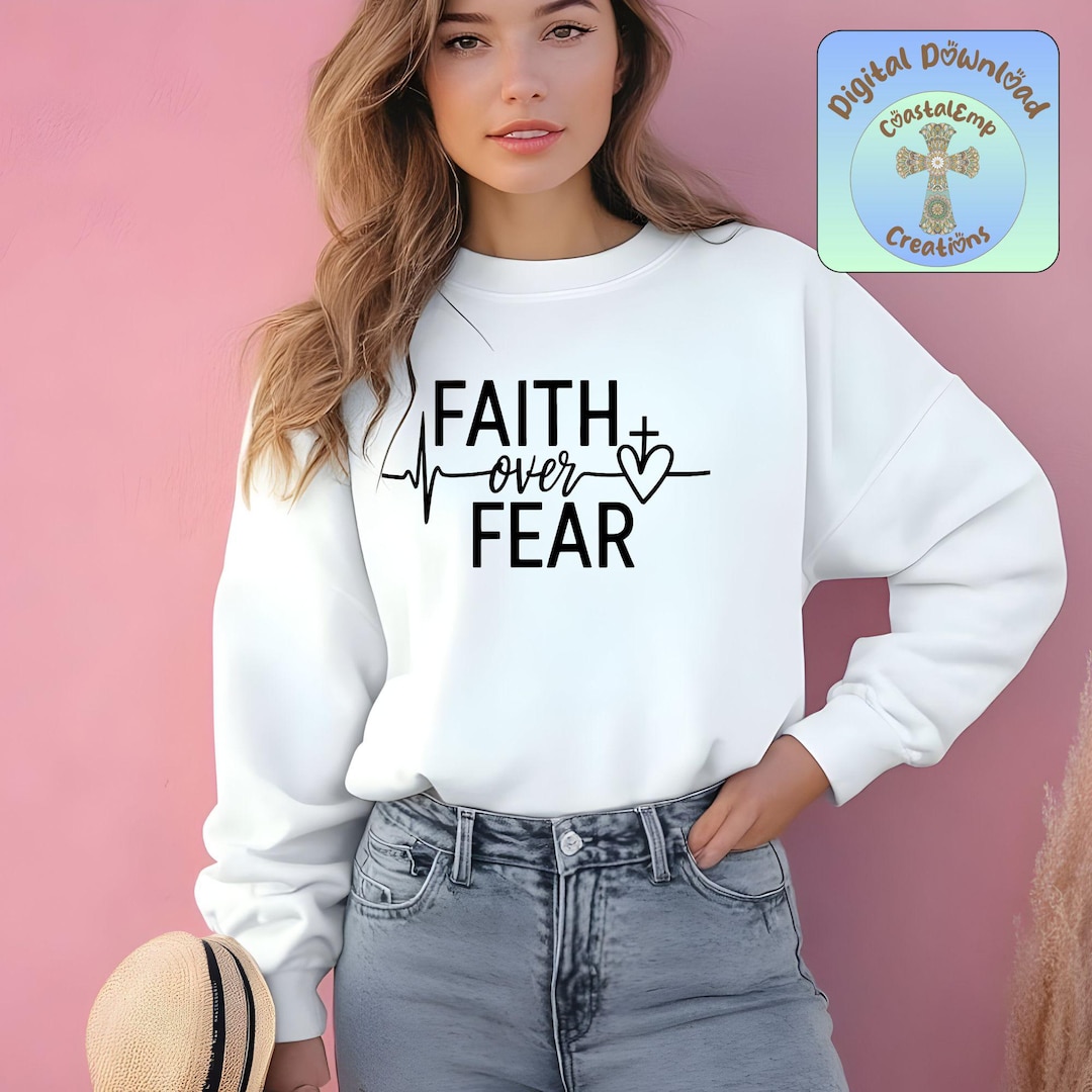 Faith Over Fear PNG | Christian Sublimation Design | Inspirational ...