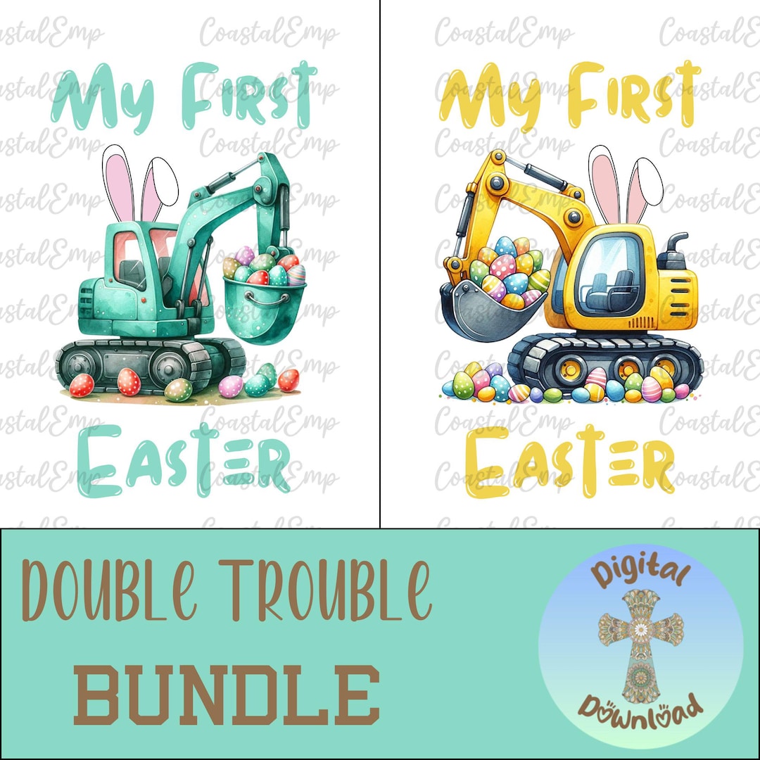 My First Easter Construction Truck PNG Bundle - Excavator and Digger ...
