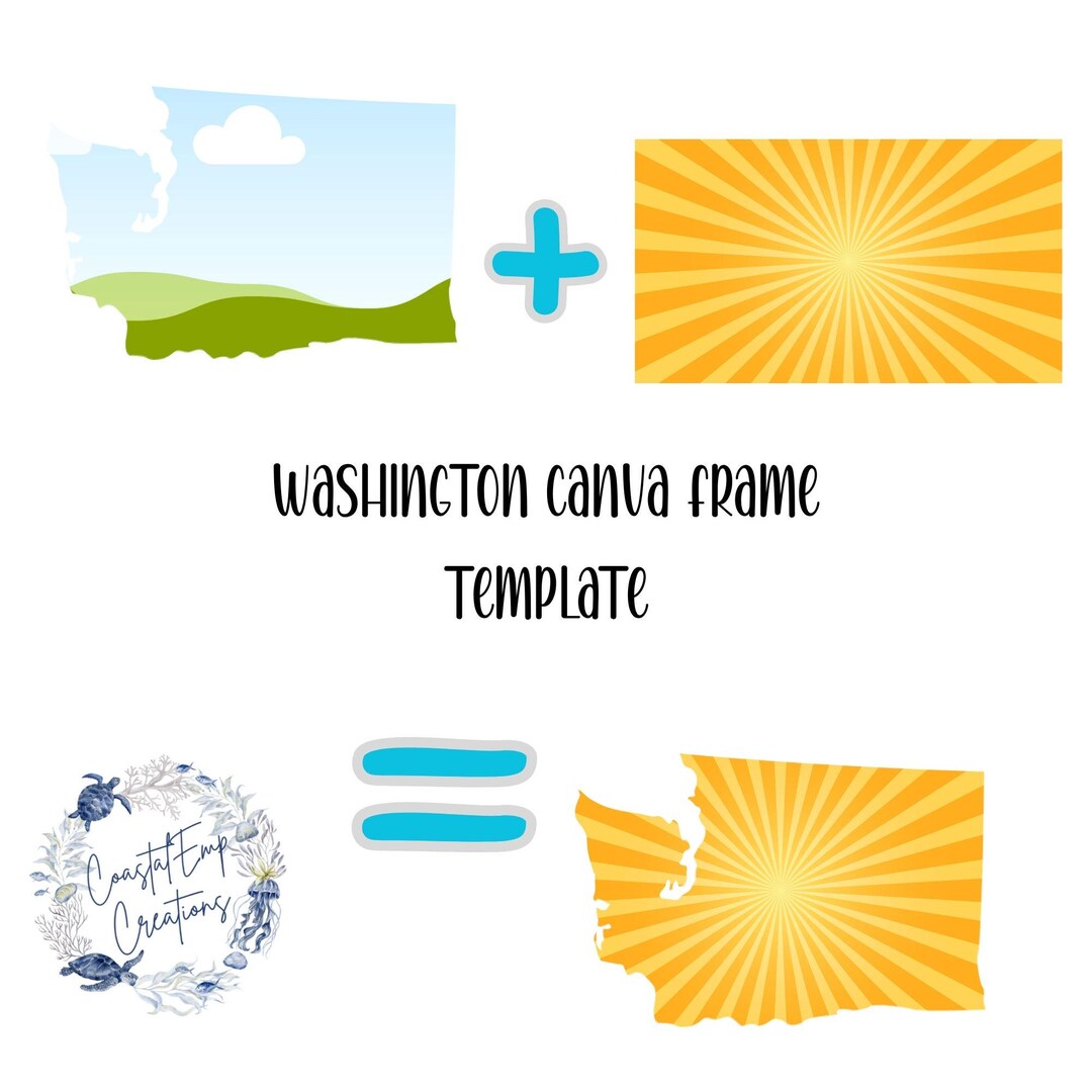 Trendy Washington State Photo Collage Canva Frame, DIY Template ...