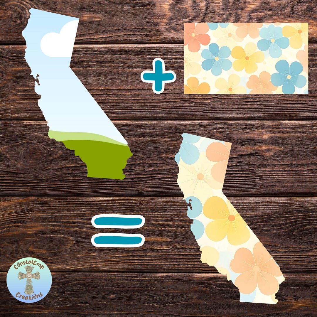 California State Outline Canva Frame Template, DIY Photo Collage ...