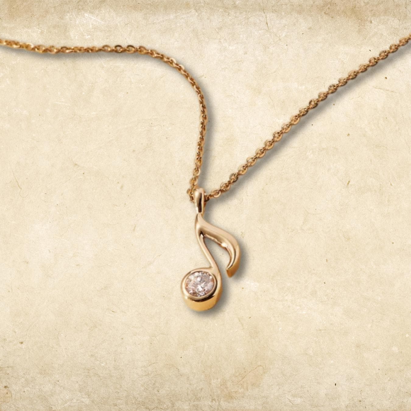 Music Note Necklace, Music Note Jewelry, 14k Solid Gold, Dainty ...