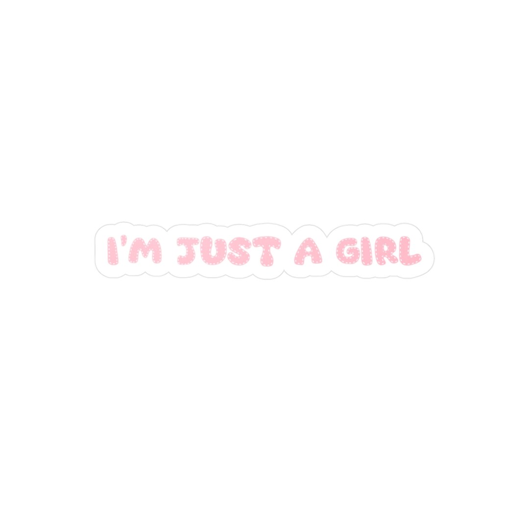 Im Just a Girl Pink and White Sticker Laptop Decal Girly Gifts Coquette ...