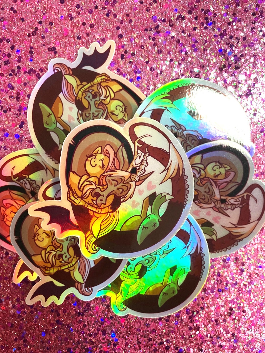 MLP Fluttercord Holographic Decal Sticker: Pegasus and Dragon - Etsy