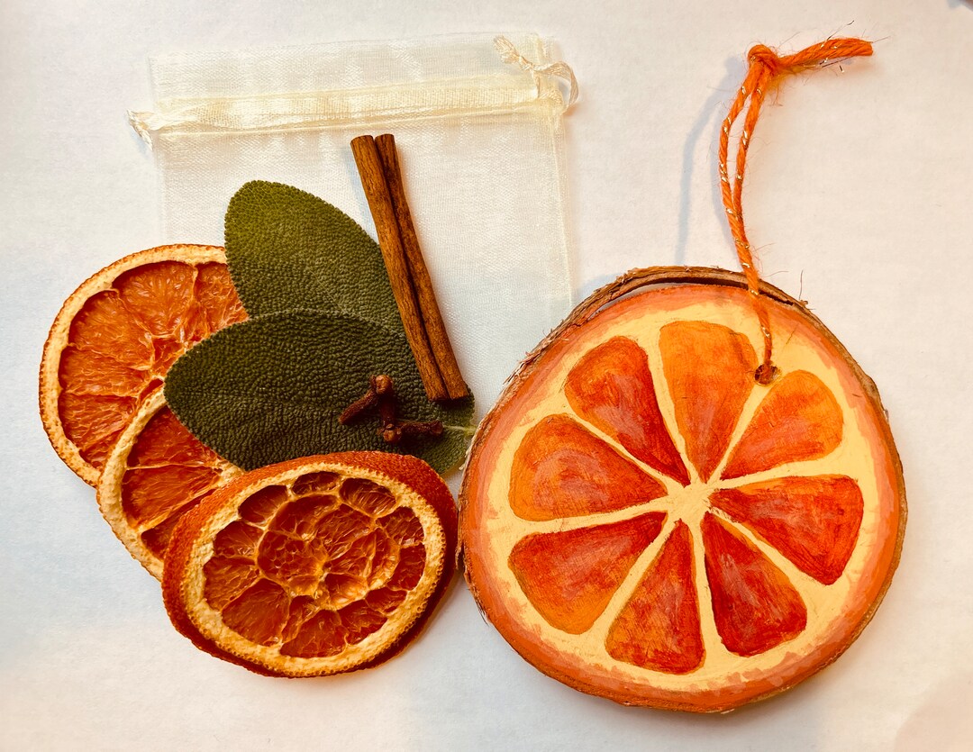 Fall Citrus Spice Simmer Pot Sachet & Citrus Woodslice Ornament Gift - Etsy