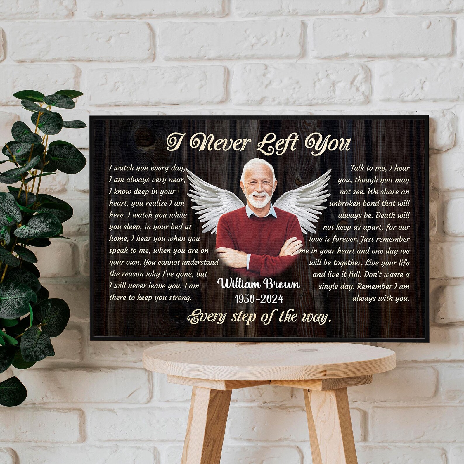 Custom Memorial Canvas With Photo and Poem, Personalized in Loving ...