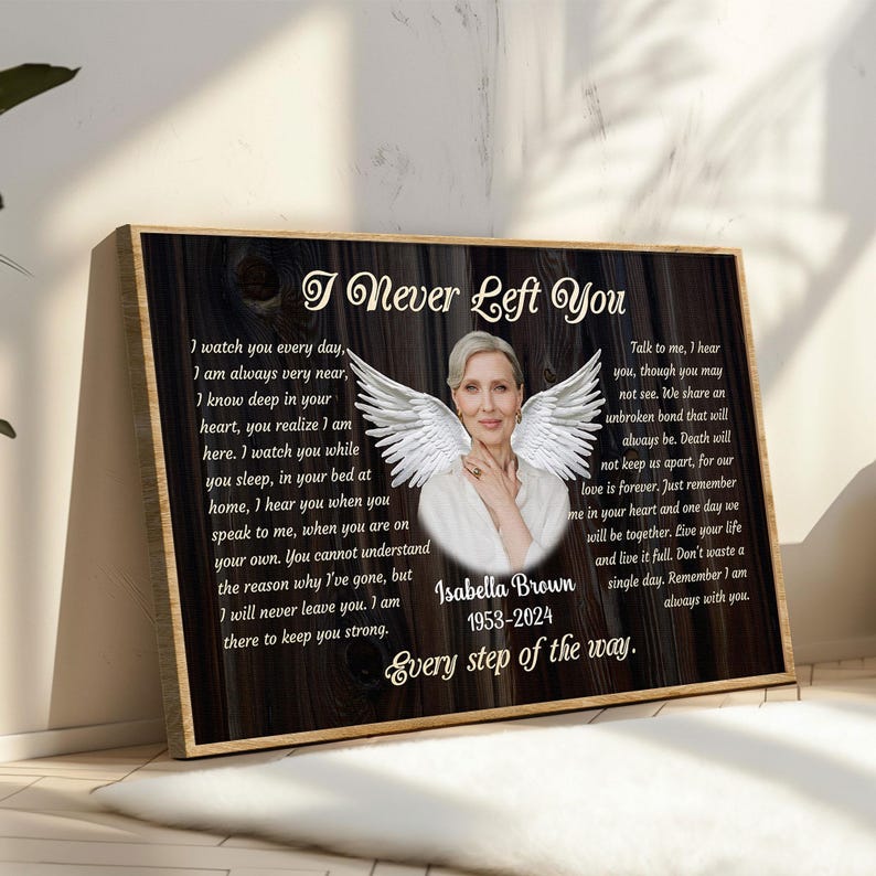 Custom Memorial Canvas With Photo and Poem, Personalized in Loving ...