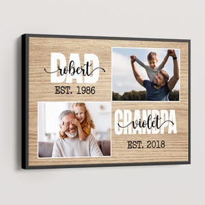 Custom Dad and Grandpa Photo Collage Frame - Personalized Father's Day ...