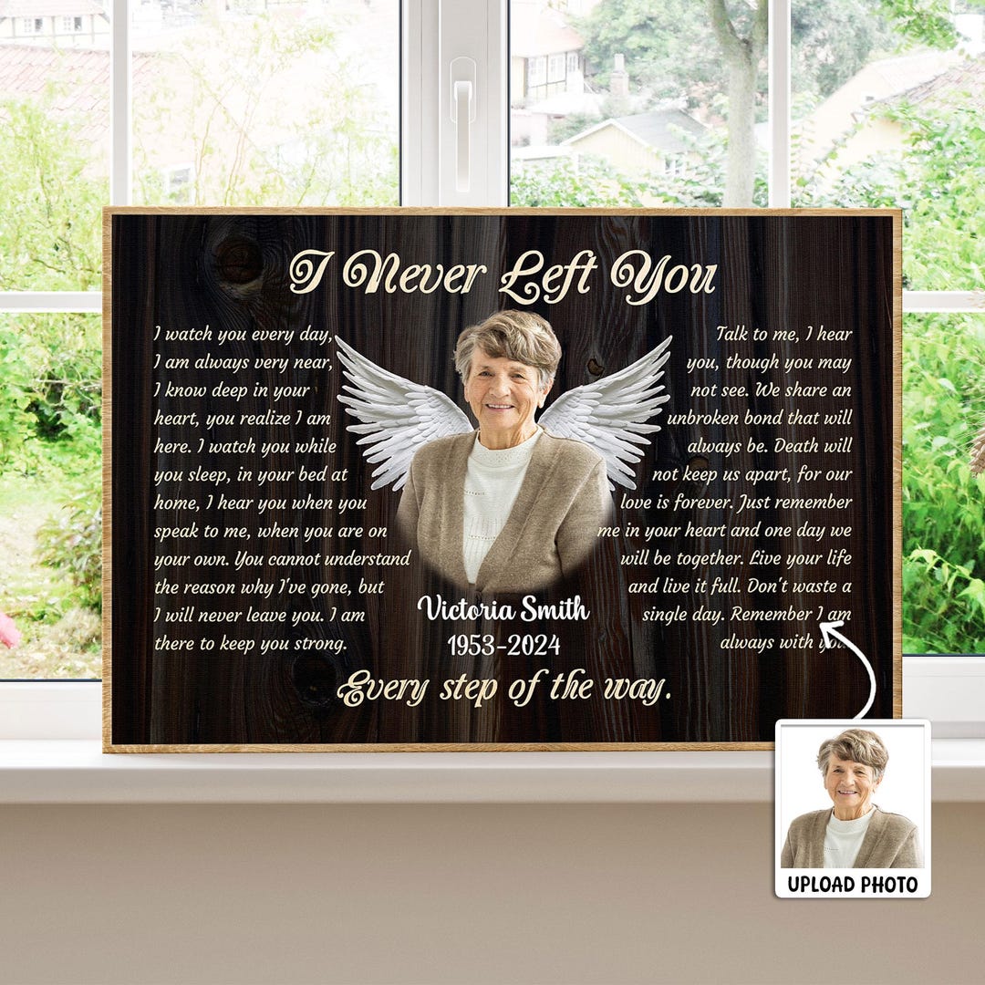 Custom Memorial Canvas With Photo and Poem, Personalized in Loving ...