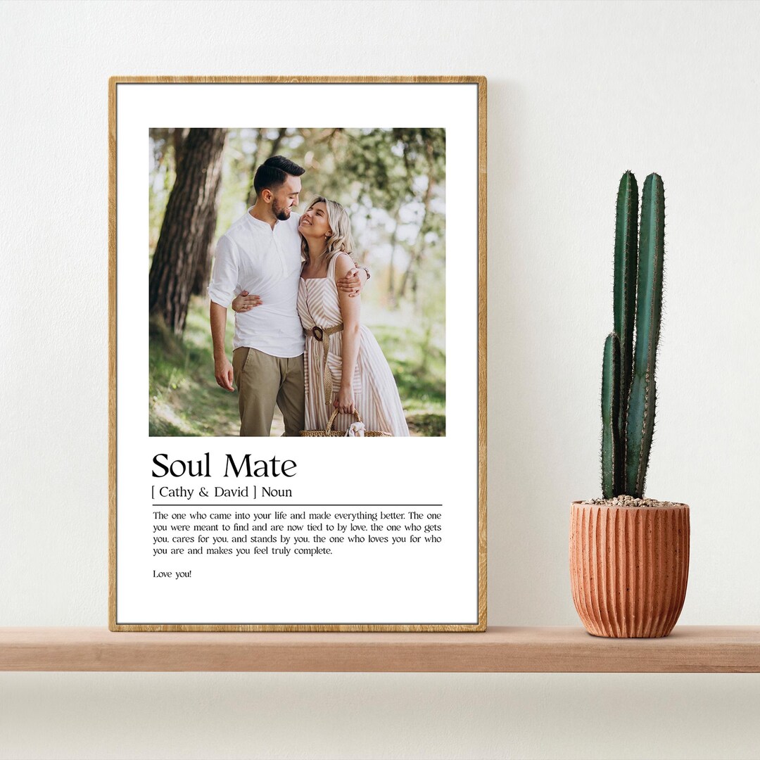 Personalized Soul Mate Definition Print With Couple's Photo, Custom ...