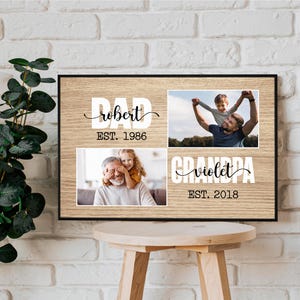 Custom Dad and Grandpa Photo Collage Frame - Personalized Father's Day ...
