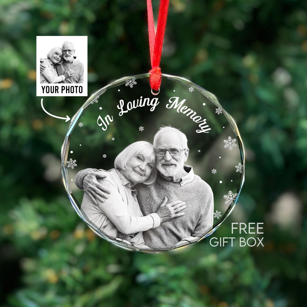 In Loving Memory Reembrace Bauble, Memorial Ornament From Photo, Heart ...